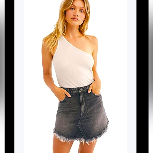 Free People | Skirts | New Free People Denim Cutoff Mini Skirt | Poshmark